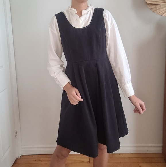 Dresses | Ann Story Made In Korea Black A Shape Denim Dress | Poshmark